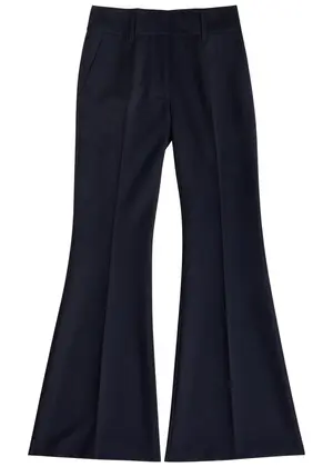 Gabriela Hearst Rhein Wool Flared Trousers - Navy