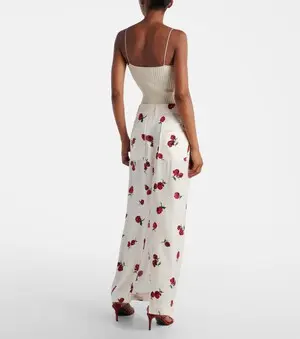 Khaite Lucian Printed Twill Maxi Skirt - White