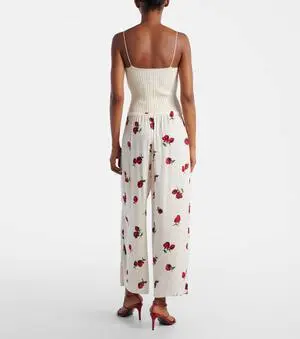 Khaite Mindy Printed Twill Wide-leg Pants - Multicoloured