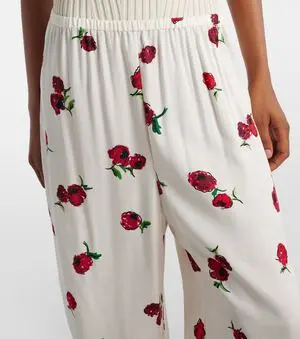 Khaite Mindy Printed Twill Wide-leg Pants - Multicoloured
