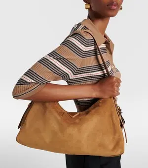 Prada Suede Shoulder Bag - Brown