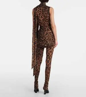 Blumarine Leopard-printed Jersey Leggings
