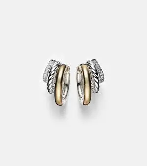 David Yurman Dy Mercer® Hoop Earrings With Diamonds - Silver