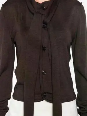LEMAIRE Tie-neck Button-detail Top
