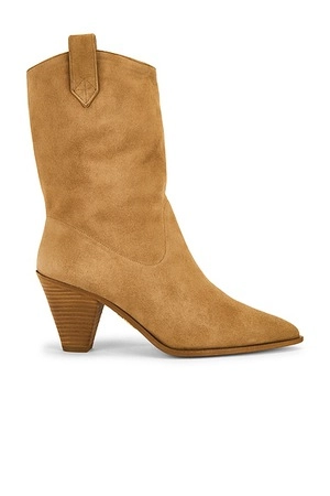 AQUAZZURA Boogie Cowboy 70 Bootie Suede - Camel