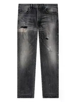 John Elliott Distressed Paint Splatter Jeans - Black
