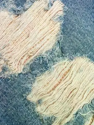MEMBERS OF THE RAGE Distressed Lightning-bolt Jeans