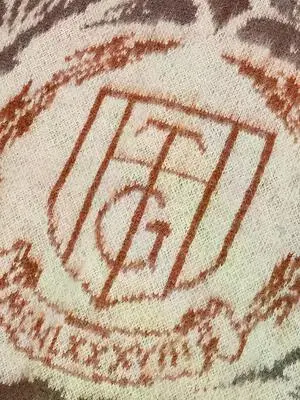 HONOR THE GIFT Intarsia-knit Crest Motif Cardigan