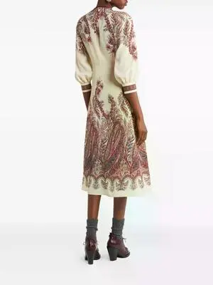 Etro Paisley Print Button Detailed Midi Dress