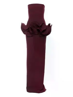 ANA RADU Strapless Ruffled Maxi Dress