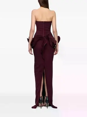 ANA RADU Strapless Ruffled Maxi Dress