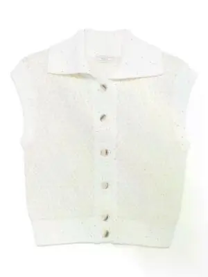 Peserico Embellished Knitted Vest - Neutrals