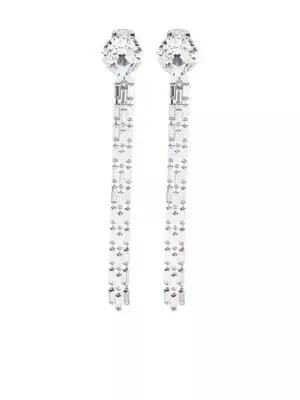 Alessandra Rich Tone Crystal Embellishment Drop Earrings - Silver