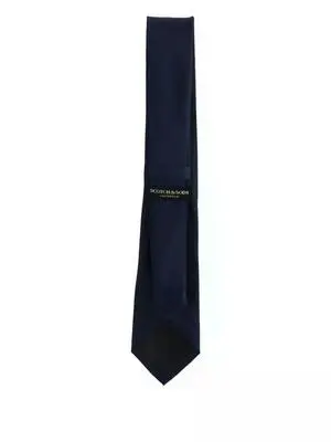 Scotch & Soda Self-tie Neck Tie With Logo Patch - Blue