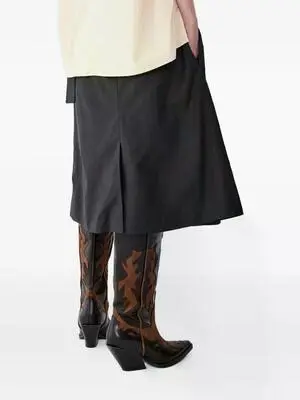 STUDIO TOMBOY Belted Pleated Midi Skirt - Black