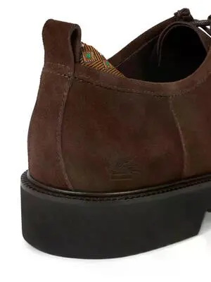 Etro Suede Derby Shoes With Lace-up Fastening