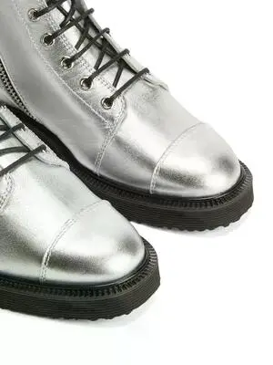 GIUSEPPE ZANOTTI Thora Lace-up Ankle Boots - Silver