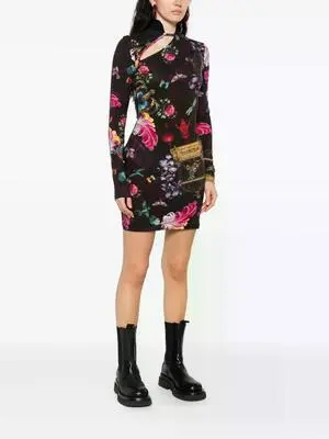 Versace Floral Print Mini Dress