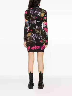 Versace Floral Print Mini Dress