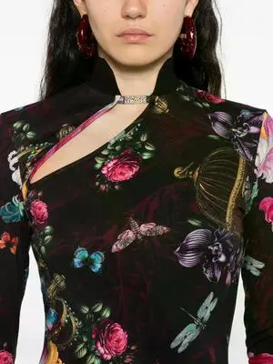 Versace Floral Print Mini Dress