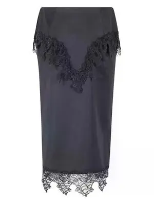 Blumarine Lace Trimmed Pencil Midi Skirt