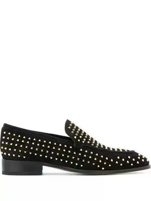 GIUSEPPE ZANOTTI Studded Suede Loafers - Black