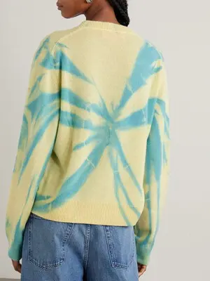 THE ELDER STATESMAN Mythic Y Tie-dyed Tranquility Cashmere Sweater
