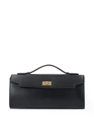 ANYA HINDMARCH Mortimer Top-Handle Clasp Clutch Black