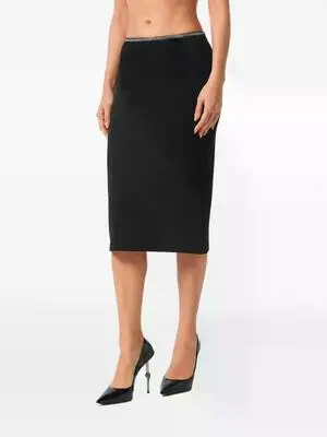 Philipp Plein Embroidered Logo Midi Skirt