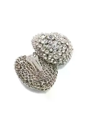 Alessandra Rich Crystal Heart Earrings