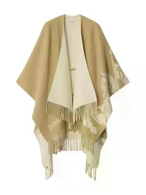 Burberry Ekd Wool Blend Cape - Neutrals