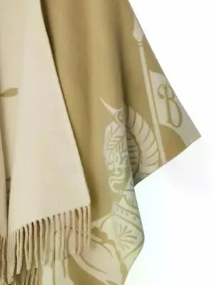 Burberry Ekd Wool Blend Cape - Neutrals