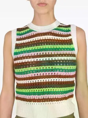DEPARTMENT 5 Striped Sleeveless Open Knit Top