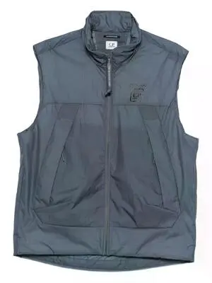 C.P. COMPANY Zip-fastening Sleeveless Gilet With Stand Collar - Blue