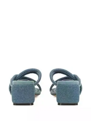 SERGIO ROSSI Denim Knotted Sandals