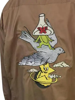 BRAIN DEAD Embroidered-detail Cotton Shirt