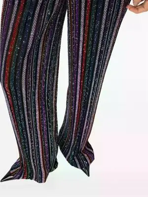 Missoni Sequin-embellished Striped Trousers - Black