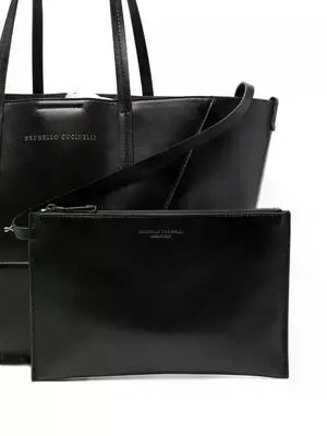 Brunello Cucinelli Leather Tote Bag - Black