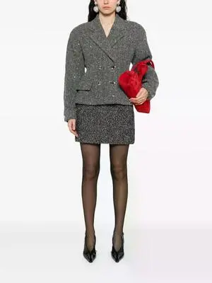 Alessandra Rich Sequin-embellished Herringbone Jacket