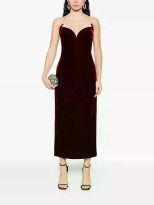 MUGLER Velvet Strapless Midi Dress