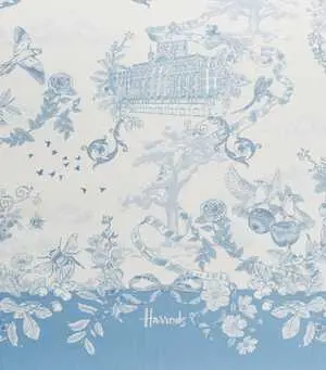 Harrods Toile Umbrella - Blue