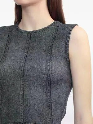 Rag & Bone Panelled Denim Print Tank Top