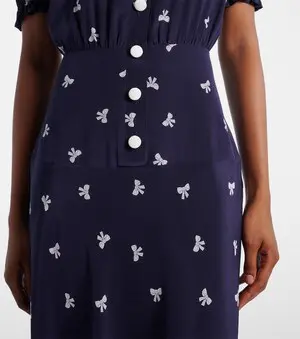 Alessandra Rich Printed Silk Midi Dress