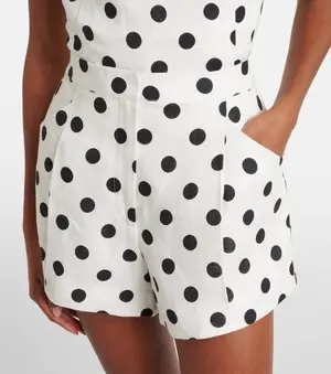 Posse Rosalie Polka-dot Linen Shorts - Multicoloured