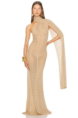 HELSA Robbyn Wrap Gown - Tan