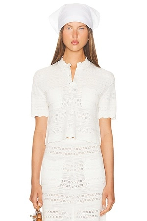 HELSA Kaitltn Scalloped Top