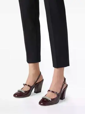 JIMMY CHOO Crystal-embellished Slingback Pumps - Red