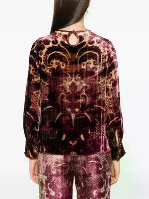 PIERRE-LOUIS MASCIA Printed Velvet Blouse - Red
