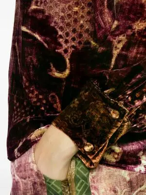 PIERRE-LOUIS MASCIA Printed Velvet Blouse - Red