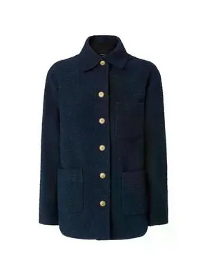 PINKO Glitter-Flecked Button-Front Tweed Jacket